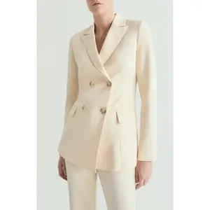 SCALPERS Plain Double-breasted Blazer
