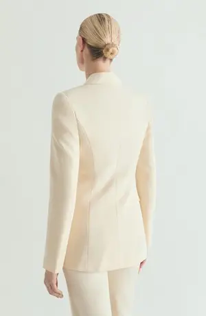 SCALPERS Plain Double-breasted Blazer