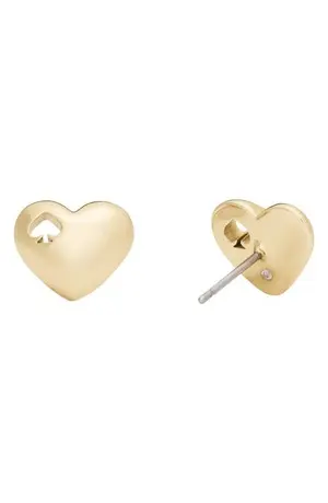 Kate Spade New York Heart Spade Stud Earrings - Gold