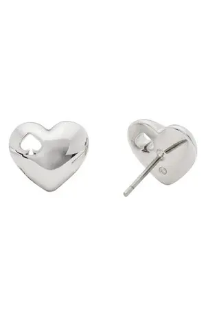 Kate Spade New York Heart Spade Stud Earrings - Silver