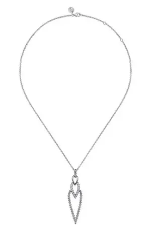 GABRIEL & CO. Layered Pendant Necklace With White Sapphires
