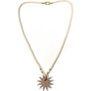 BY LILLA Rope Sun Necklace - Ivory