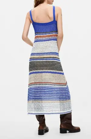 Desigual Striped Pointelle Knit Dress