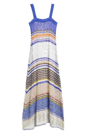 Desigual Striped Pointelle Knit Dress
