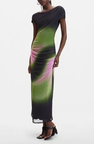 Desigual Mesh Overlay Midi Dress