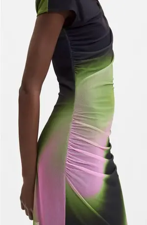 Desigual Mesh Overlay Midi Dress