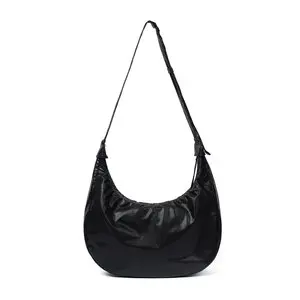 HAH ARCHIVE After Pray Edition Crescent Coated Hobo Bag - Black