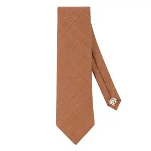 LE COLONEL Italian Wool Neck Tie - Brown