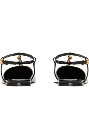 Balmain Sync Chain Patent Leather Pointed Toe Sandals