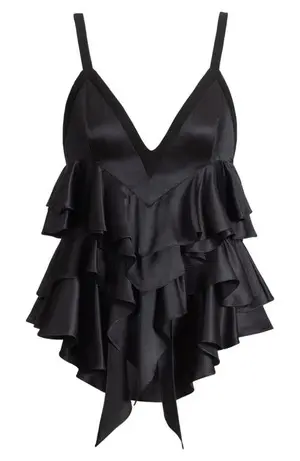 Balmain Satin Top With Thin Straps