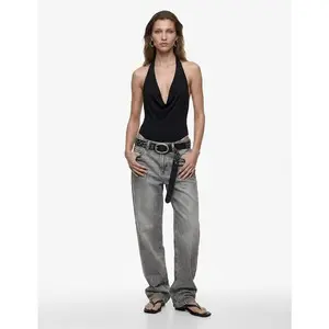 Koton Halter Neck Drape Bodysuit - Black