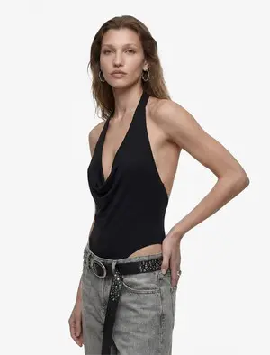 Koton Halter Neck Drape Bodysuit