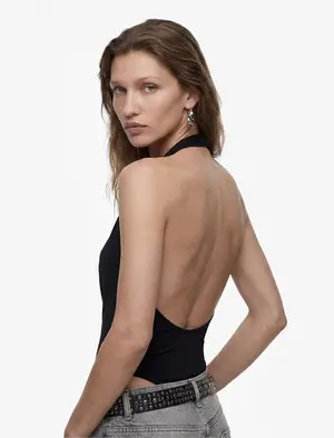 Koton Halter Neck Drape Bodysuit