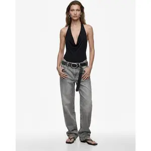 Koton Halter Neck Drape Bodysuit - Black
