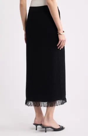 Nordstrom Fringe Knit Midi Skirt
