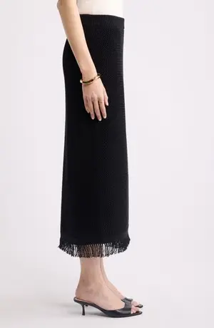 Nordstrom Fringe Knit Midi Skirt