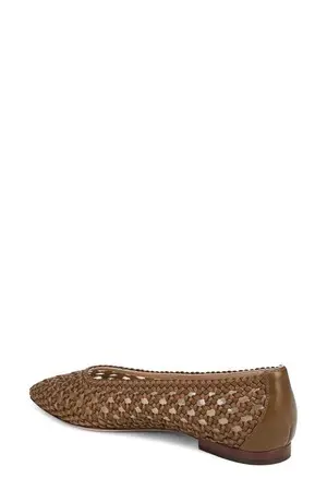 Veronica Beard Cienna Skimmer Flat - Chestnut Suede