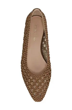 Veronica Beard Cienna Skimmer Flat - Chestnut Suede