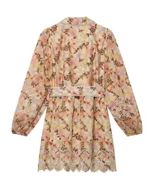 Mint Velvet Floral Print Long Sleeve Mini Dress