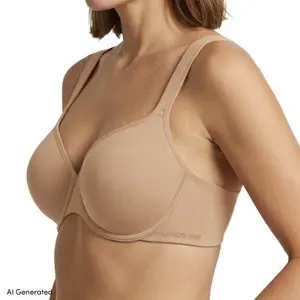 LANDS' END Full Coverage Bra True Solutions Light Weight Microfiber Basics - Clay Bisque