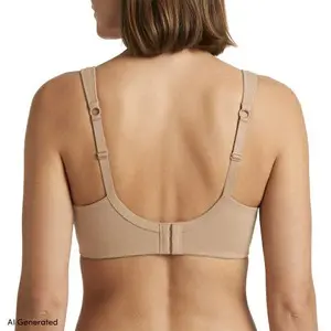 LANDS' END Full Coverage Bra True Solutions Light Weight Microfiber Basics - Clay Bisque