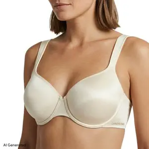 LANDS' END Full Coverage Bra True Solutions Light Weight Microfiber Basics - Ivory