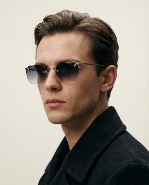 COSSINO Mykono 48mm Rimless Sunglasses - Black