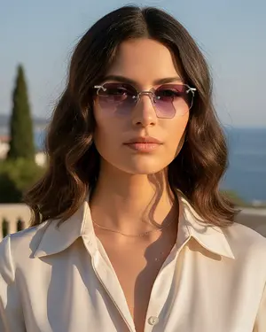COSSINO Mykono Rimless Octagon Sunglasses