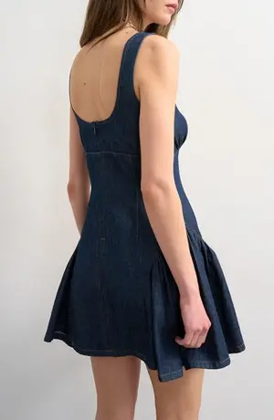 Topshop Peplum Hem Denim Minidress