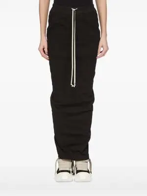 Rick Owens RICK OWENS DRKSHDW Cotton T-Shirt Skirt With Drawstring Waist And Draped Slit Nero