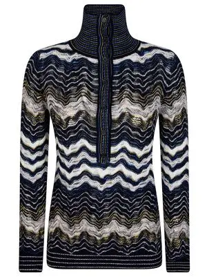 Missoni High-neck Long-sleeve Sweater - Blu