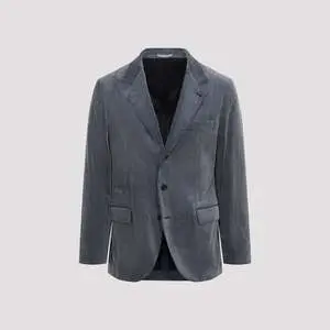 Brunello Cucinelli Cotton Suit-style Jacket Blazer - Blue