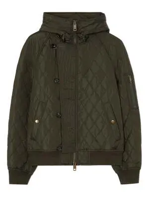 Burberry Quilted Hooded Bomber Jacket In Lightweight Nylon