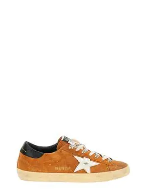 GOLDEN GOOSE Suede Superstar Sneakers With Side Star And Leather Heel Tab - Brown