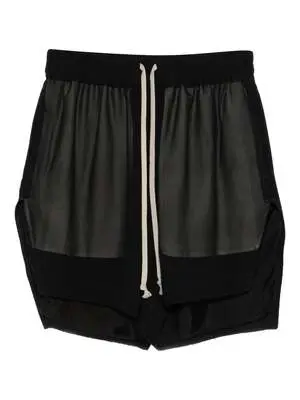Rick Owens Drawstring Split Design Silk Shorts - Black