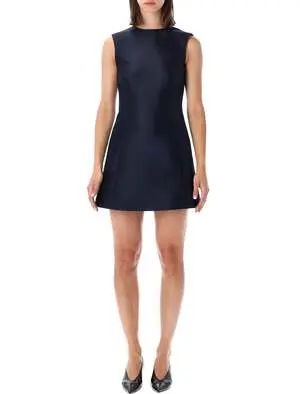 Balenciaga Wool-silk Blend Mini Dress - Blu