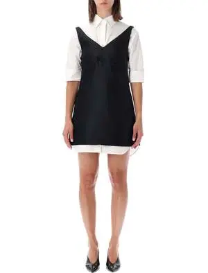 Balenciaga Wool-silk V-neck Dress
