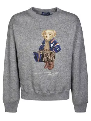 Polo Ralph Lauren POLO RALPH LAUREN Crewneck Sweatshirt With Polo Bear Graphic Grigio