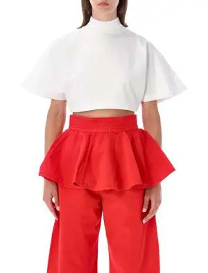 Alaïa Cropped Mock Neck Boxy Top