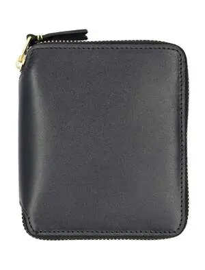 Comme Des Garçons Mini Zip-around Leather Wallet With Gold-tone Hardware - Nero