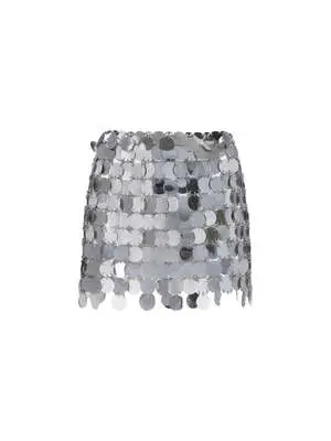 Rabanne Sequined Draped Skirt - Silver