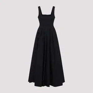 Sportmax Cotton Midi Dress With Square Neckline