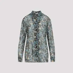 Dries Van Noten Floral Print Sheer Shirt