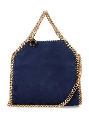 Stella McCartney Mini Falabella Tote Handbag With Silver Diamond-cut Chain