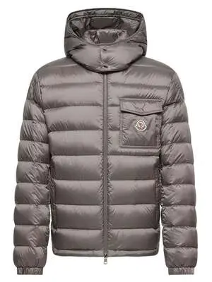 Moncler Nylon Quilted Down Jacket With Detachable Hood - Grigio