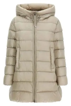 Moncler Water-repellent Down Puffer Coat With Adjustable Hood - Grigio