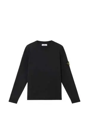 Stone Island Wool Hooded Sweatshirt With Two-way Zip Pockets And Ribbed Trim - Nero