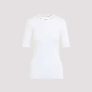 Brunello Cucinelli Ribbed Cotton T-shirt With Stretch
