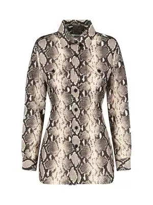 DURAN LANTINK Snake Print Long Sleeve Button-front Shirt - Multicolor
