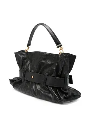 Balmain Medium Leather Tote With Buckle Detail